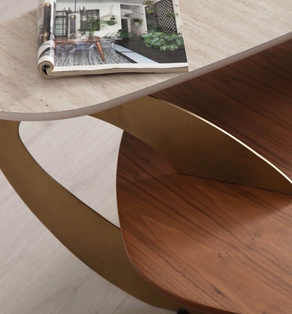 Solid Middle Coffee Table (Travertine) - Taba Home