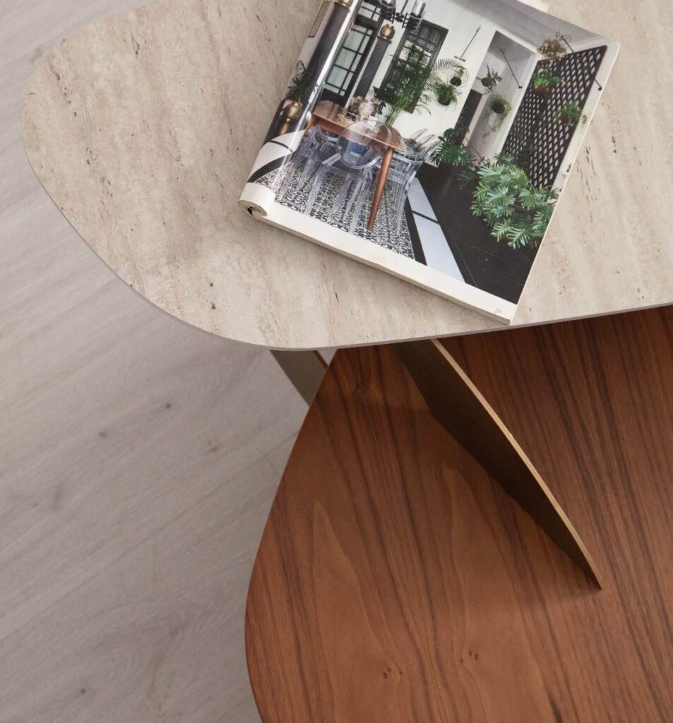 Solid Middle Coffee Table (Travertine) - Taba Home